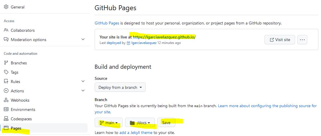 Tutorial de GitHub Pages | iaw_202324